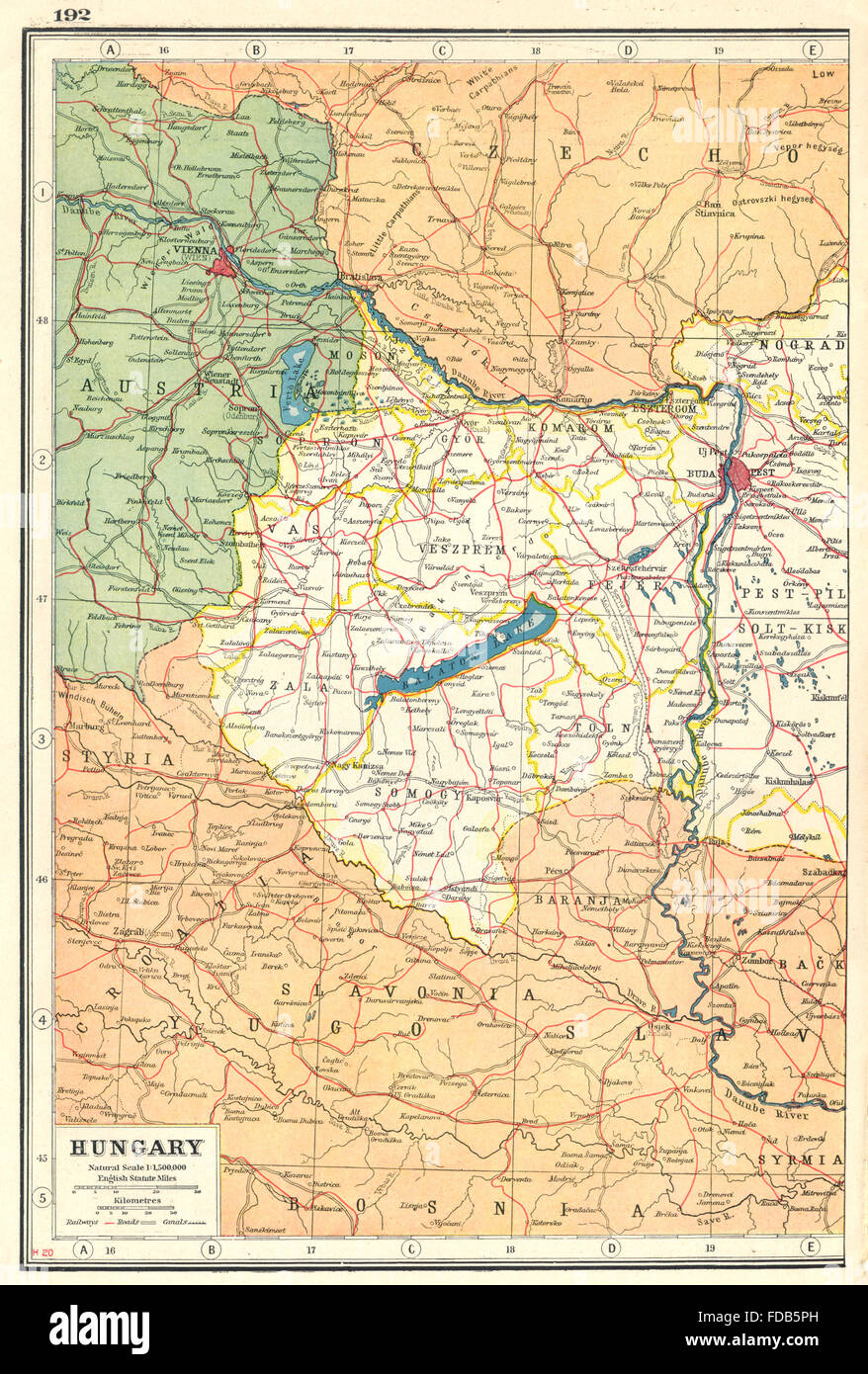 Map of hungary 1920 hi-res stock photography and images - Alamy
