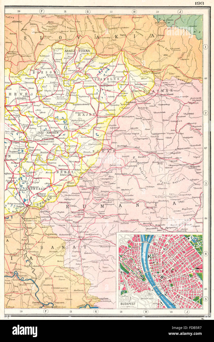 Map of hungary 1920 hi-res stock photography and images - Alamy