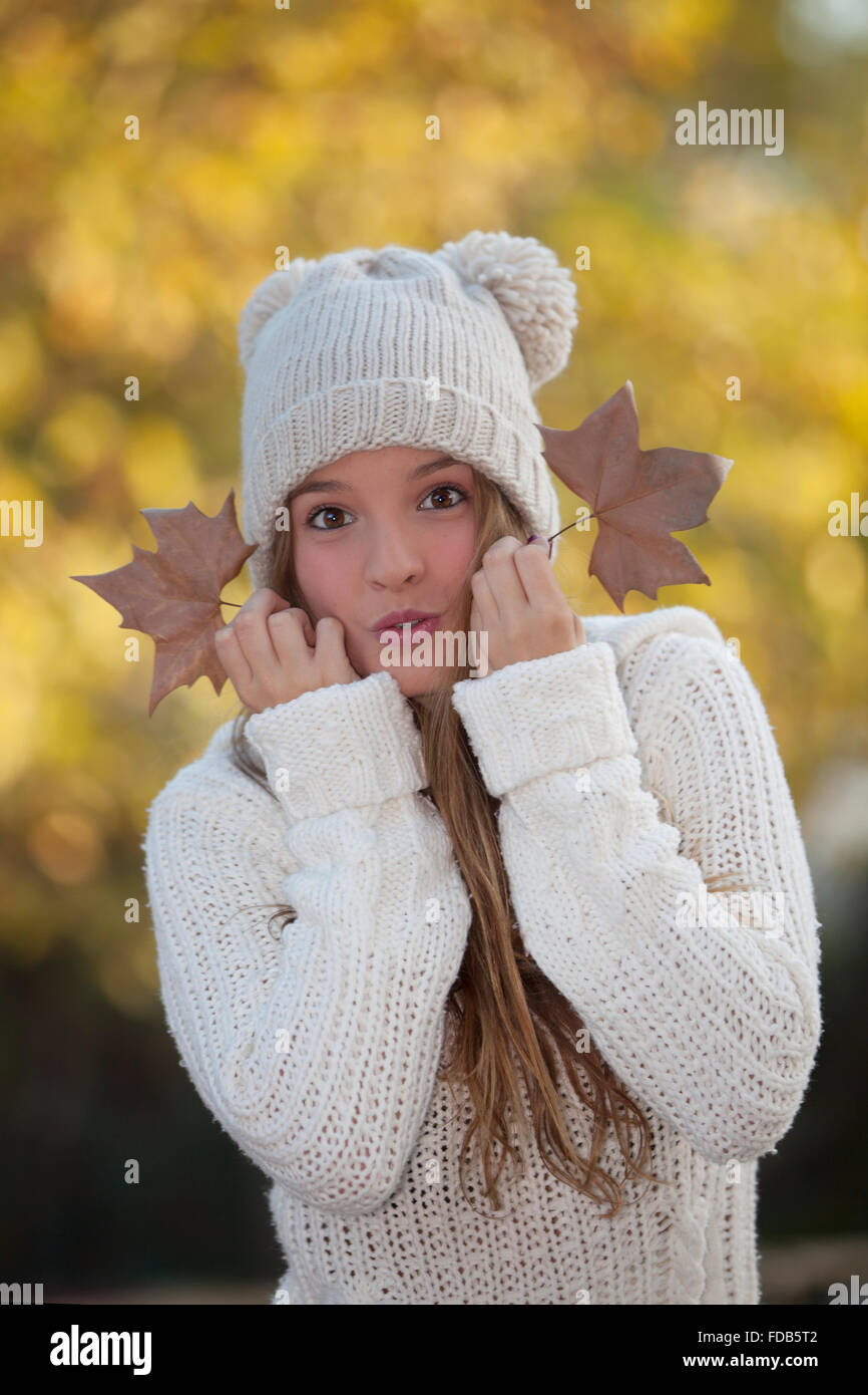 Happy teen girl cozy hi-res stock photography and images - Alamy