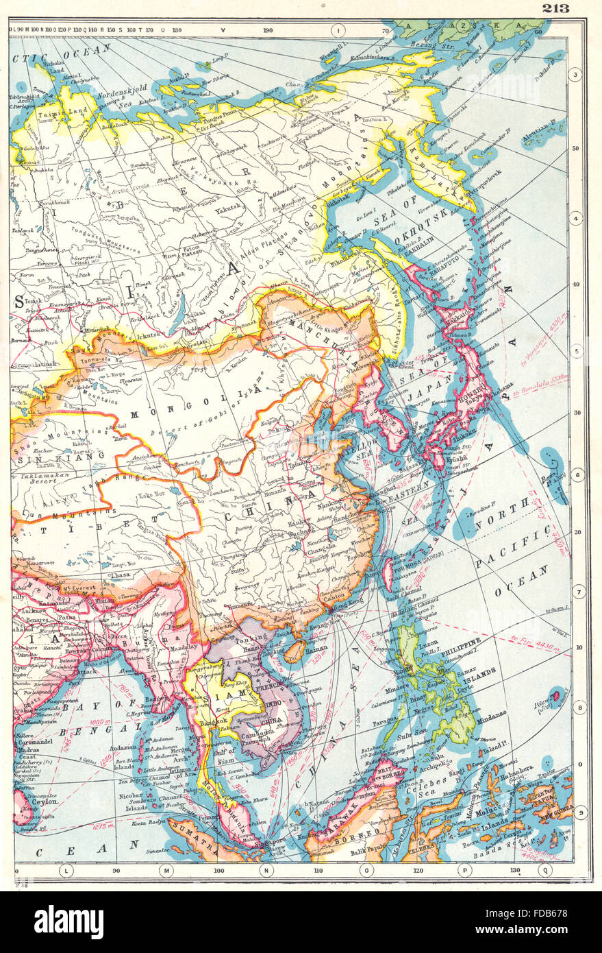 EAST ASIA: China Philippines Japan Korea Siam French Indochina Malaya ...