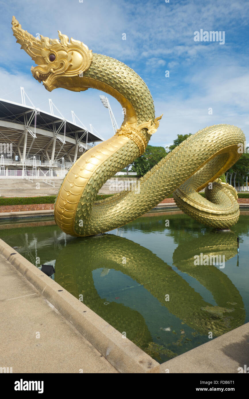 naga statue and reflect on the water Stock Photo - Alamy
