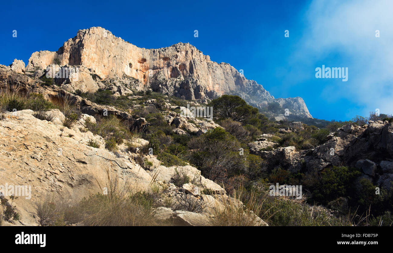 High stony mountains in Busot Stock Photo - Alamy