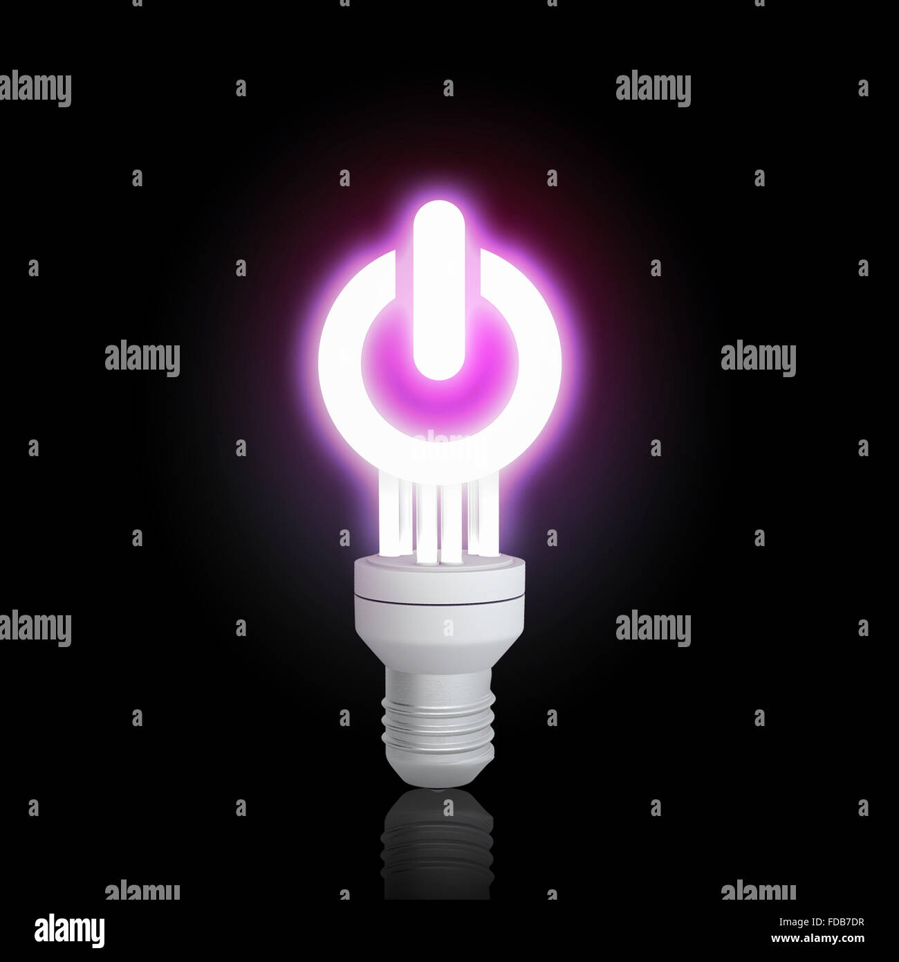 Power concept with light bulb glowing on dark background Stock Photo ...