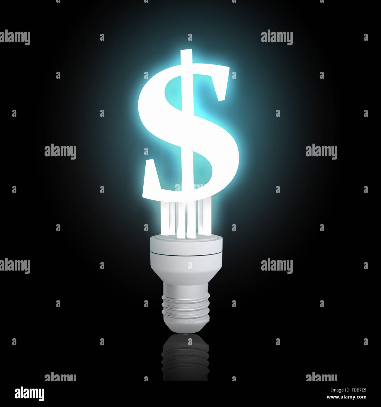 Glowing light bulb with dollar sign on dark background Stock Photo - Alamy