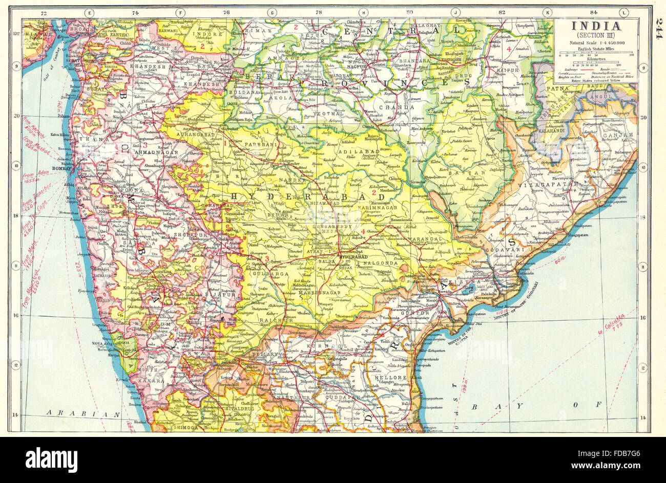 India map 1920 hi-res stock photography and images - Alamy