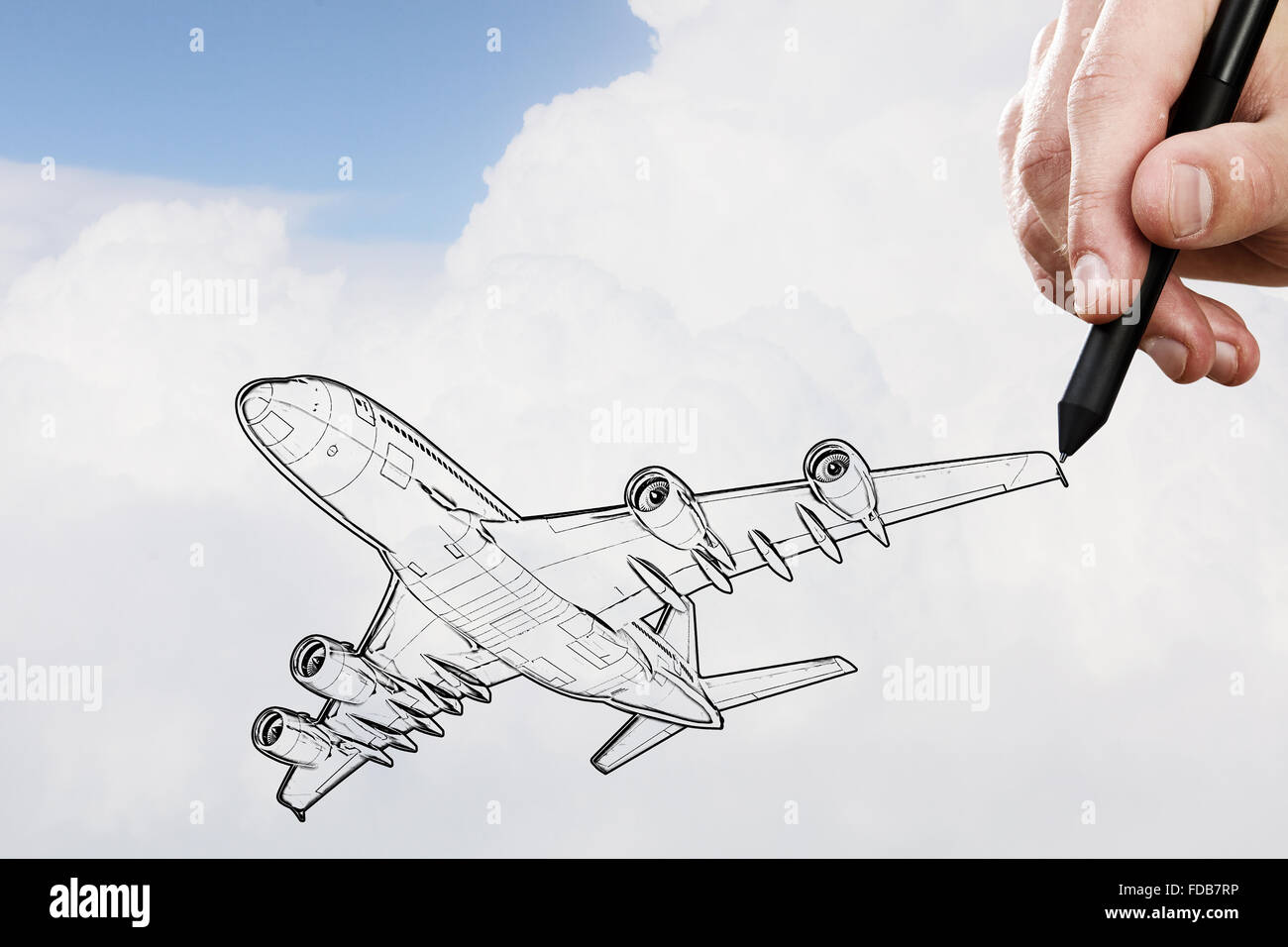 Airplane drawing hi-res stock photography and images - Alamy