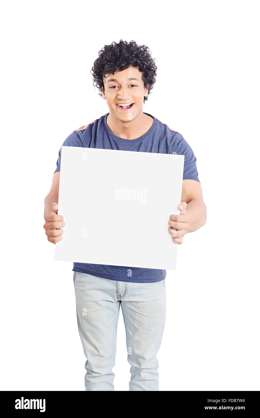 1 Teenager boy College Student Standing Message board Showing Stock ...
