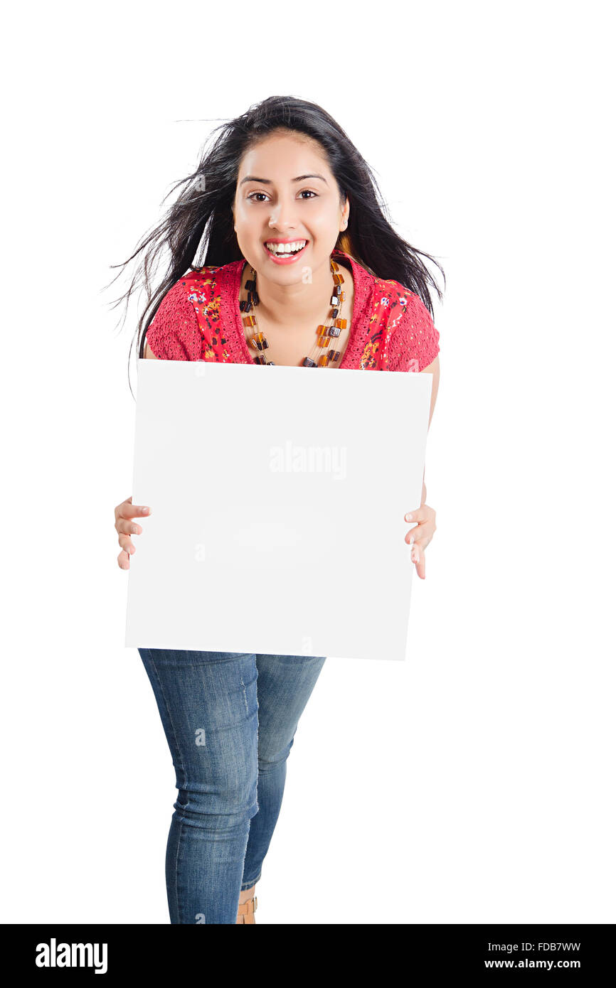 1 Teenager girl College Student Standing Message board Showing Stock ...