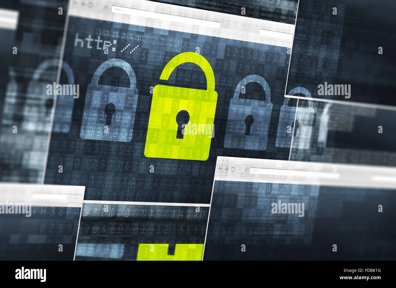 Internet Data Safety Concept. Encryption and Networks Safety Concept ...