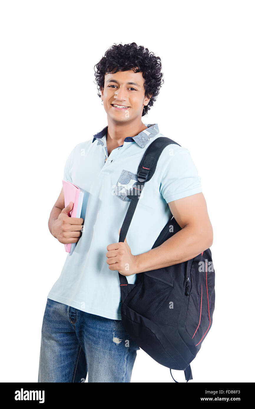1 Teenager boy College Student Holding Book Standing Stock Photo - Alamy