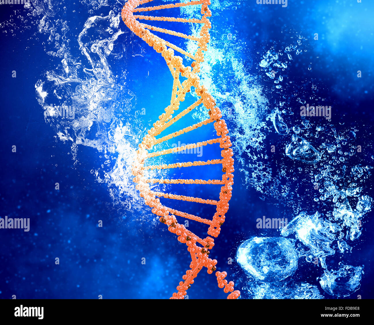 DNA molecule in clear crystal blue water Stock Photo - Alamy