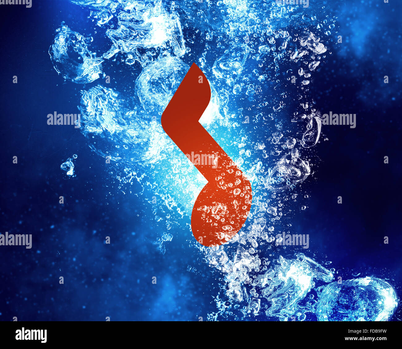 Music sign sink in clear blue crystal water Stock Photo - Alamy