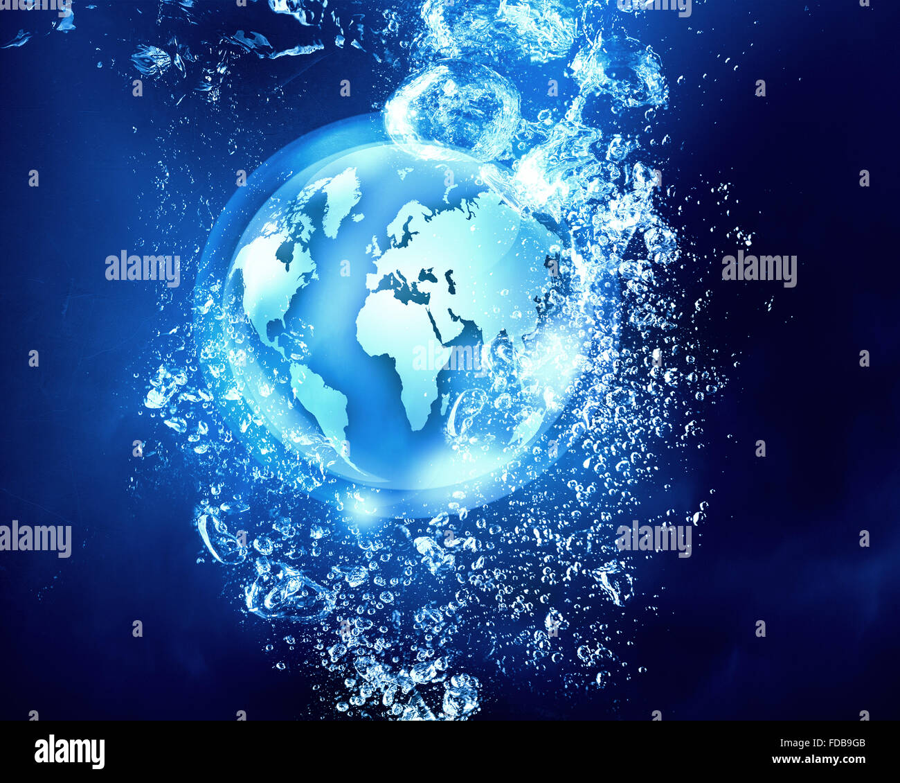 Digital planet sink in clear blue water hi-res stock photography and ...