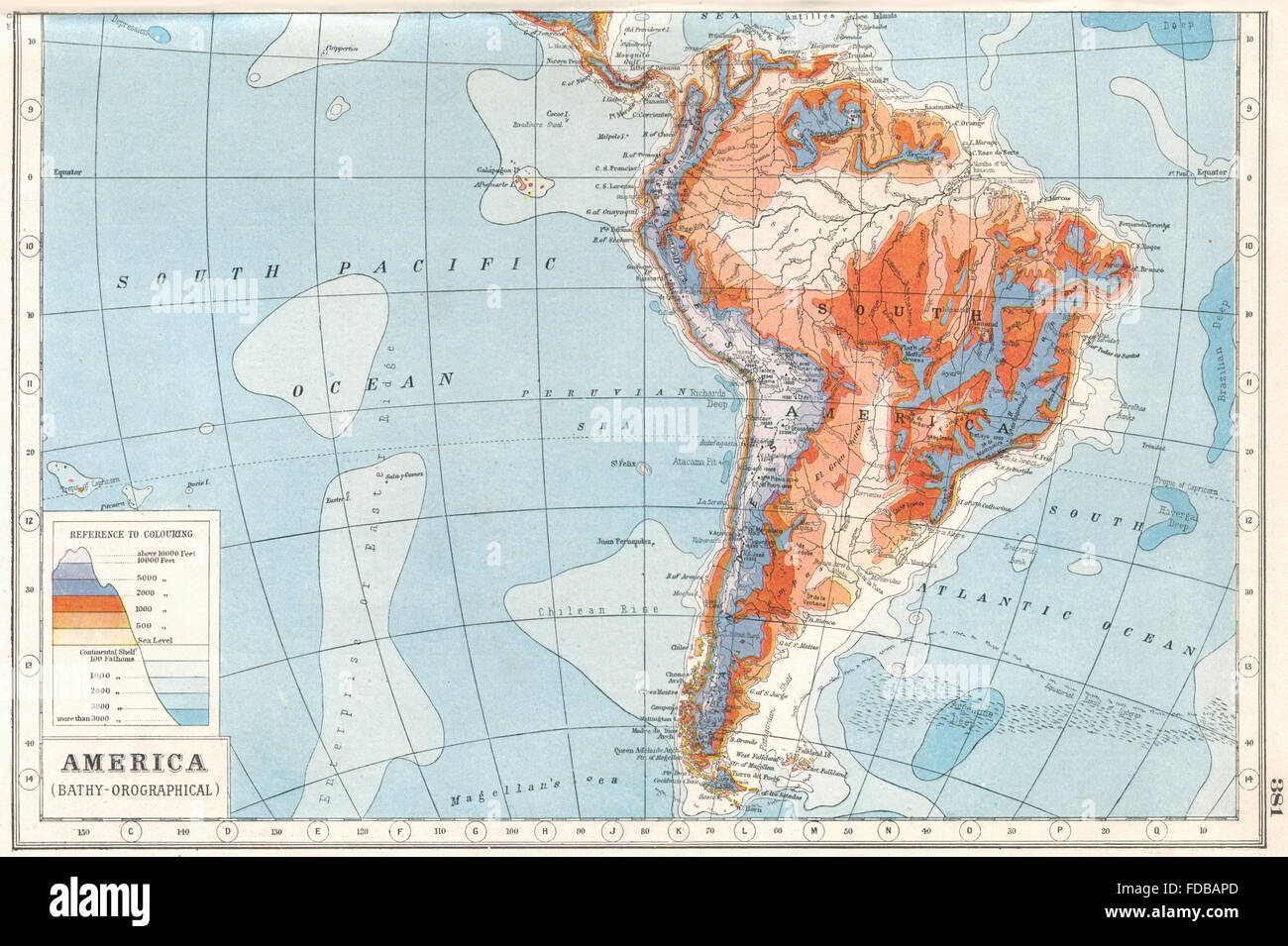 South america ocean map hi-res stock photography and images - Alamy