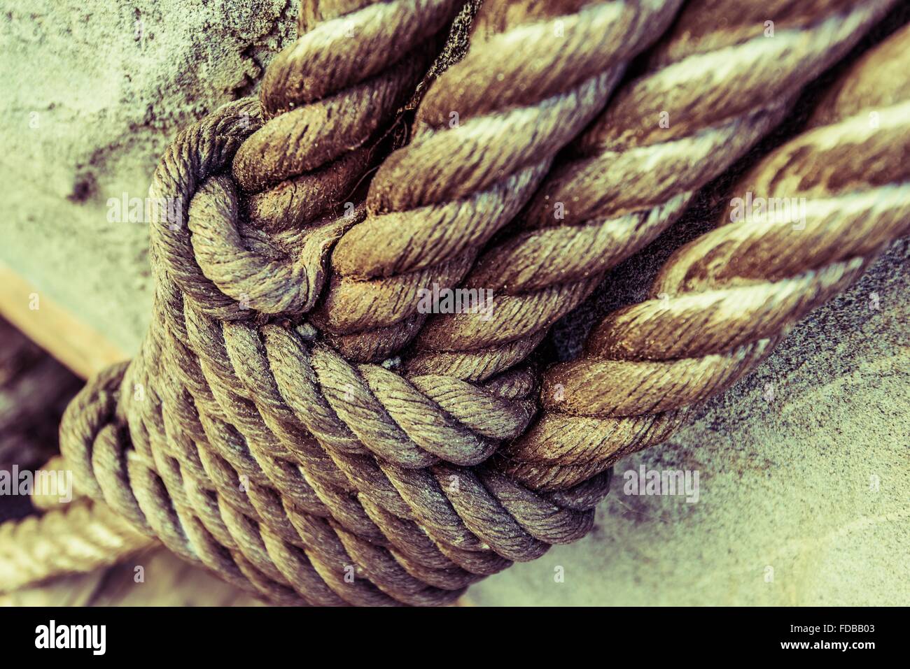 Heavy Duty Ancient Rope For Stones Moving Stock Photo - Alamy