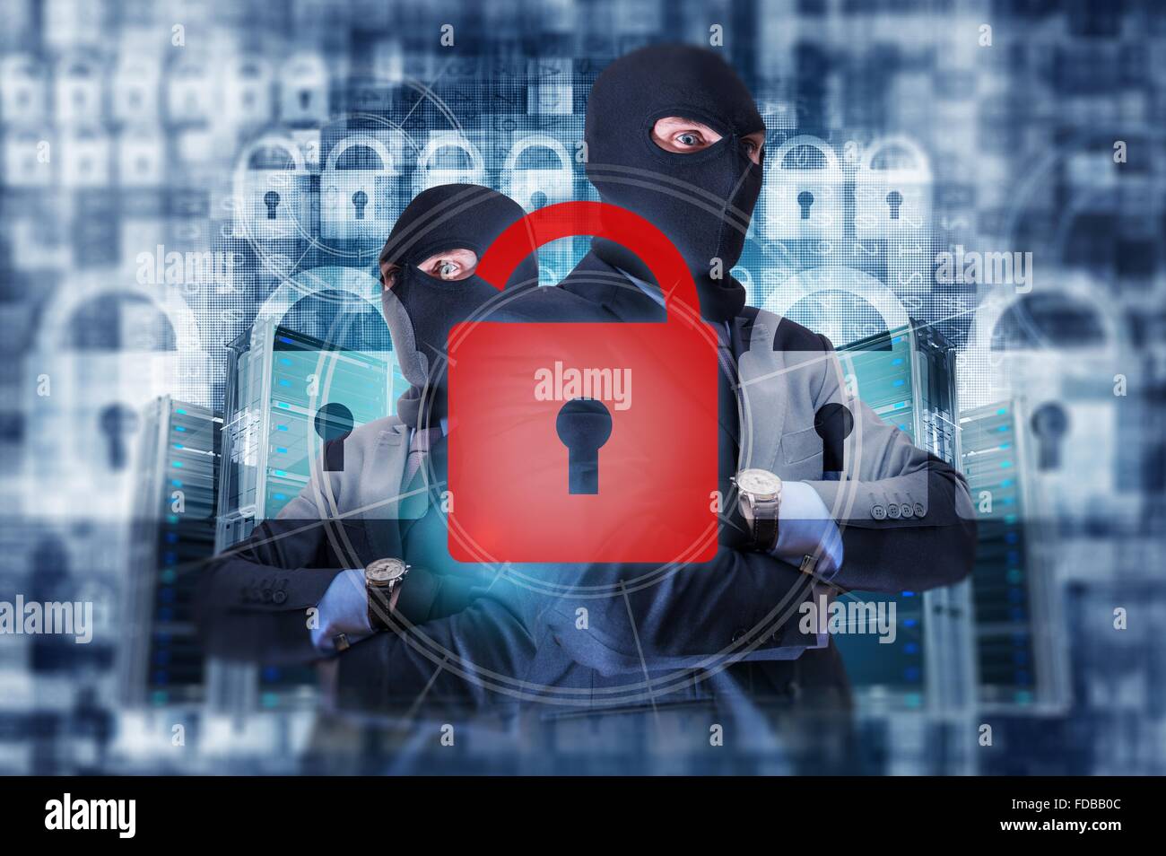 Organized Cybercrime Group. Broken System by Group of Hackers Concept ...