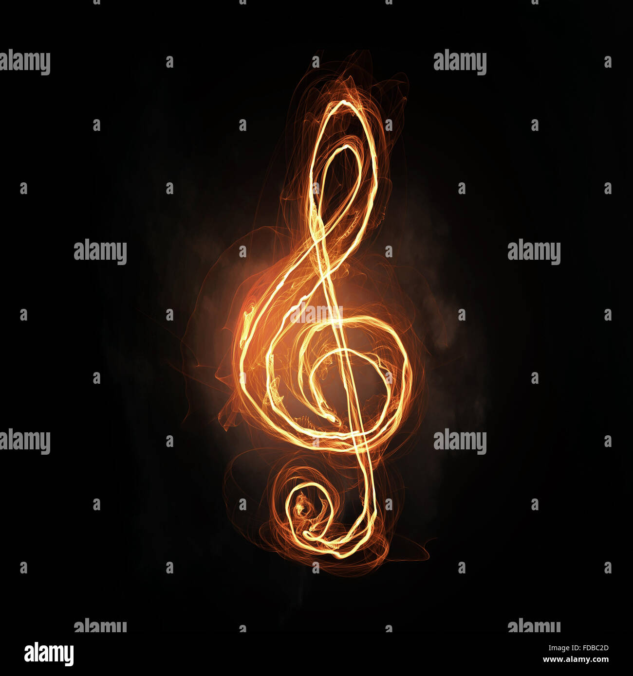 Music light glowing symbol on dark background Stock Photo - Alamy
