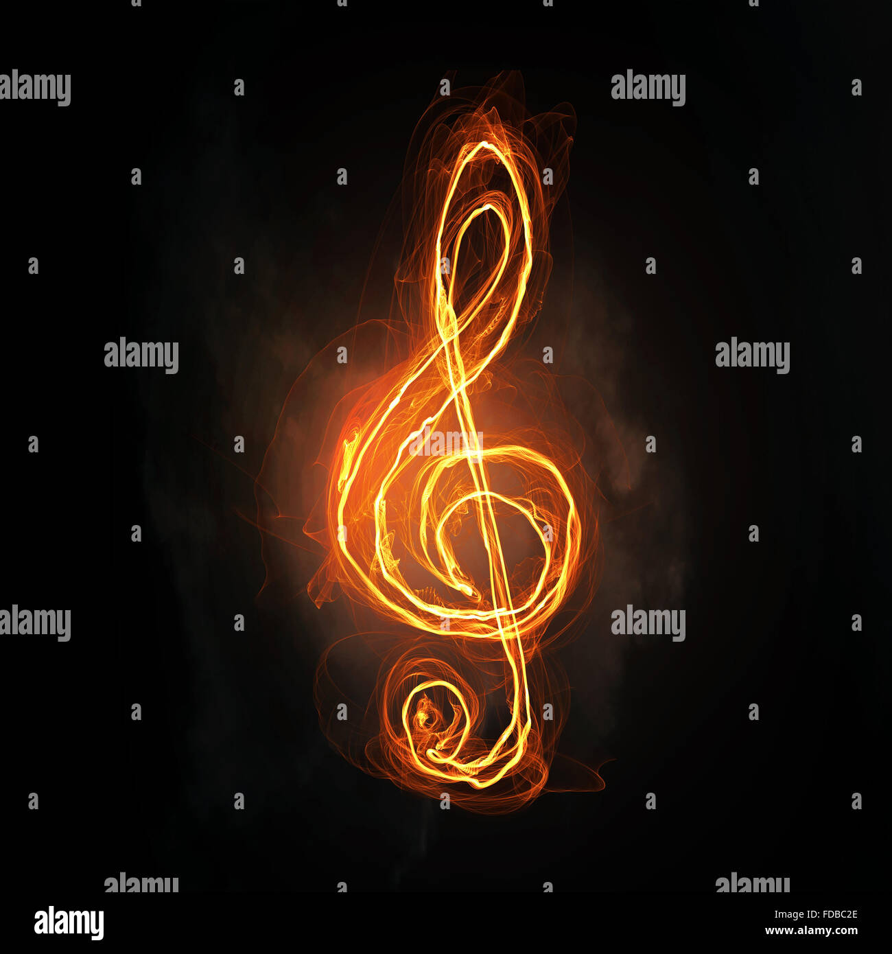Music light glowing symbol on dark background Stock Photo - Alamy
