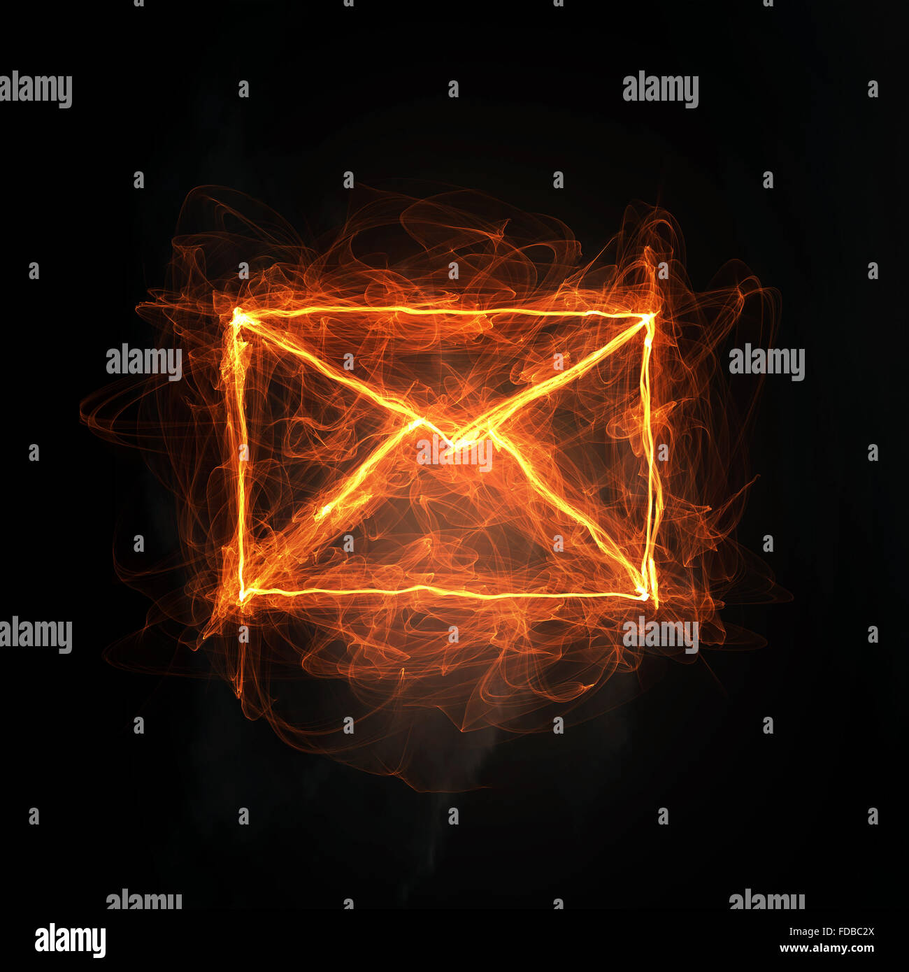 Email concept with light glowing symbol on dark background Stock Photo ...