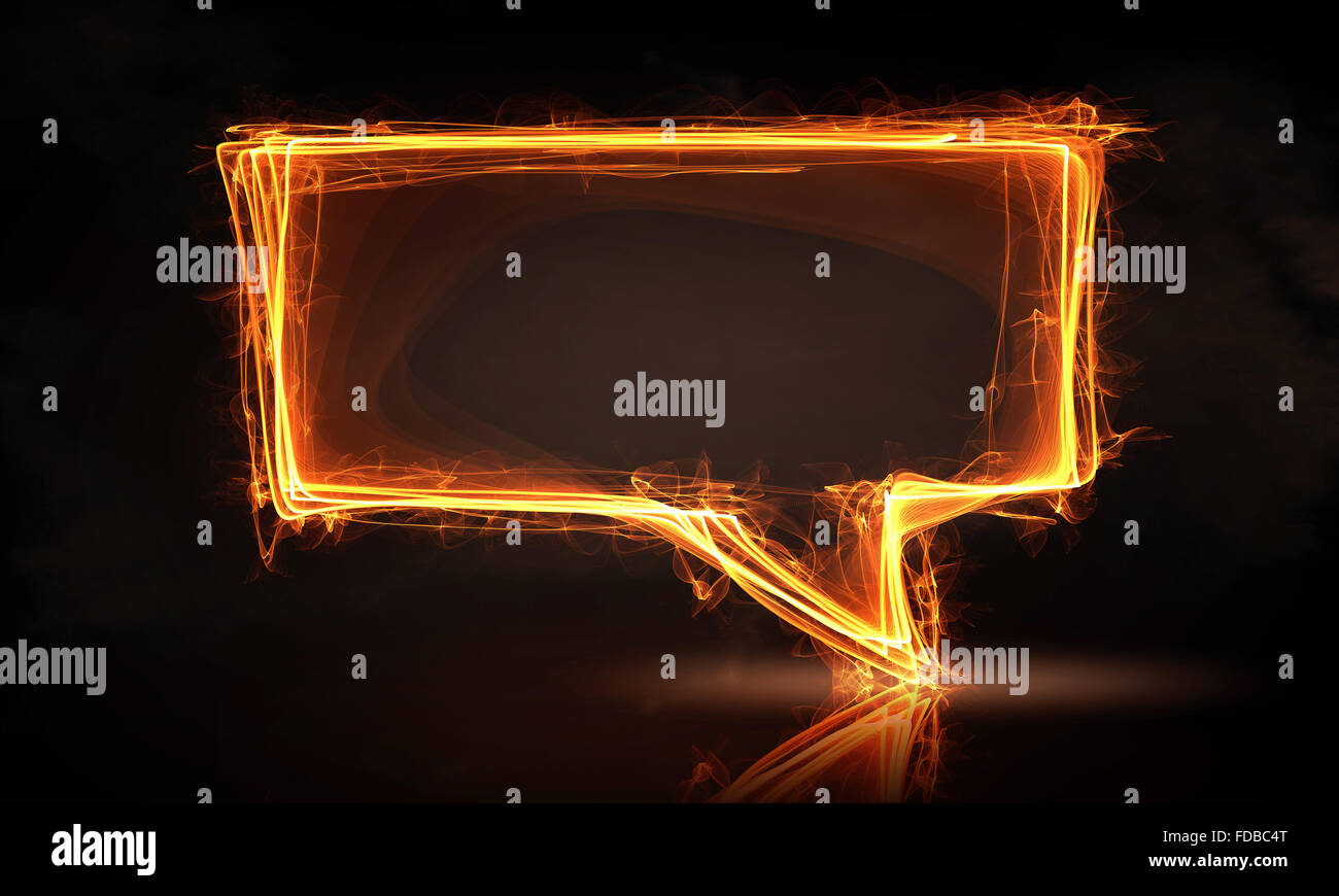 Fire glowing speech bubble hi-res stock photography and images - Alamy