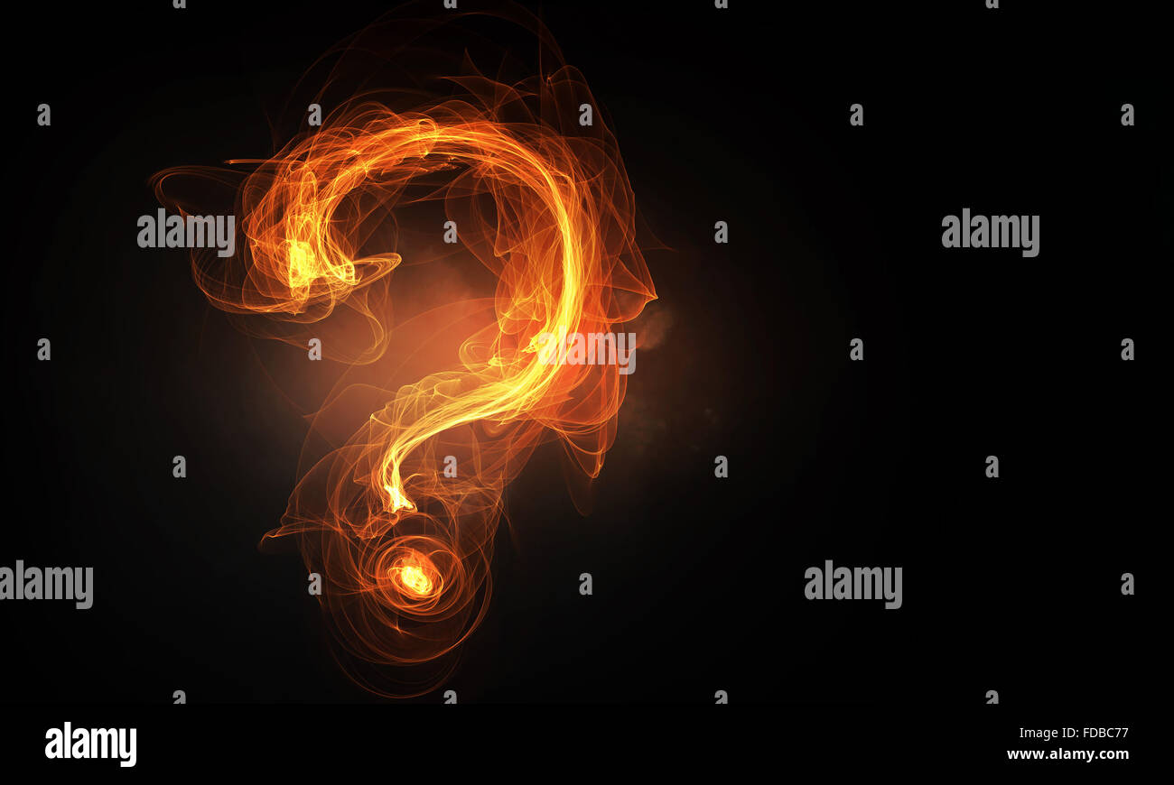 Glowing question mark symbol on dark background Stock Photo - Alamy
