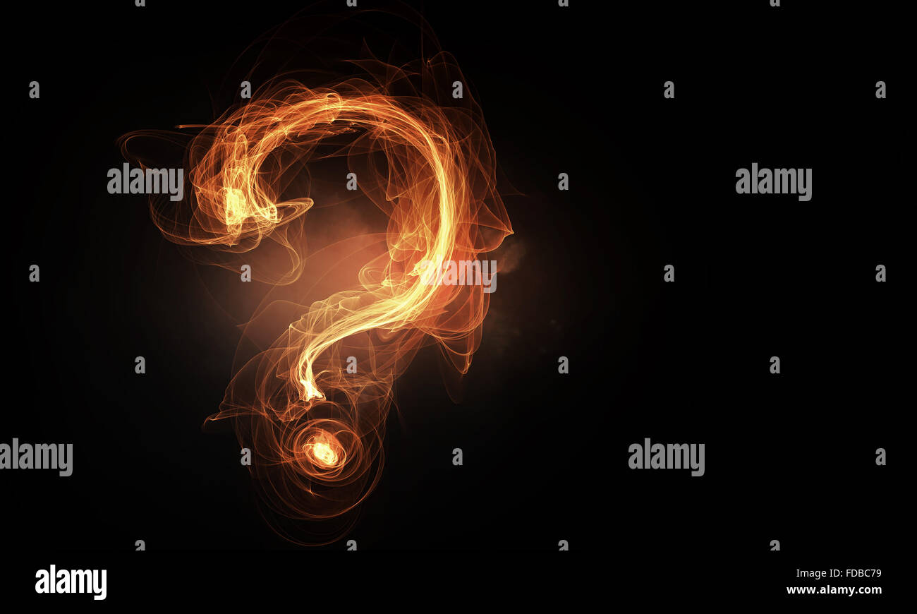 Glowing question mark symbol on dark background Stock Photo - Alamy