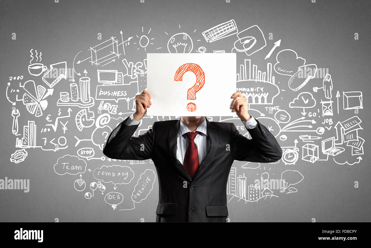 Man holding sheet question mark hi-res stock photography and images - Alamy