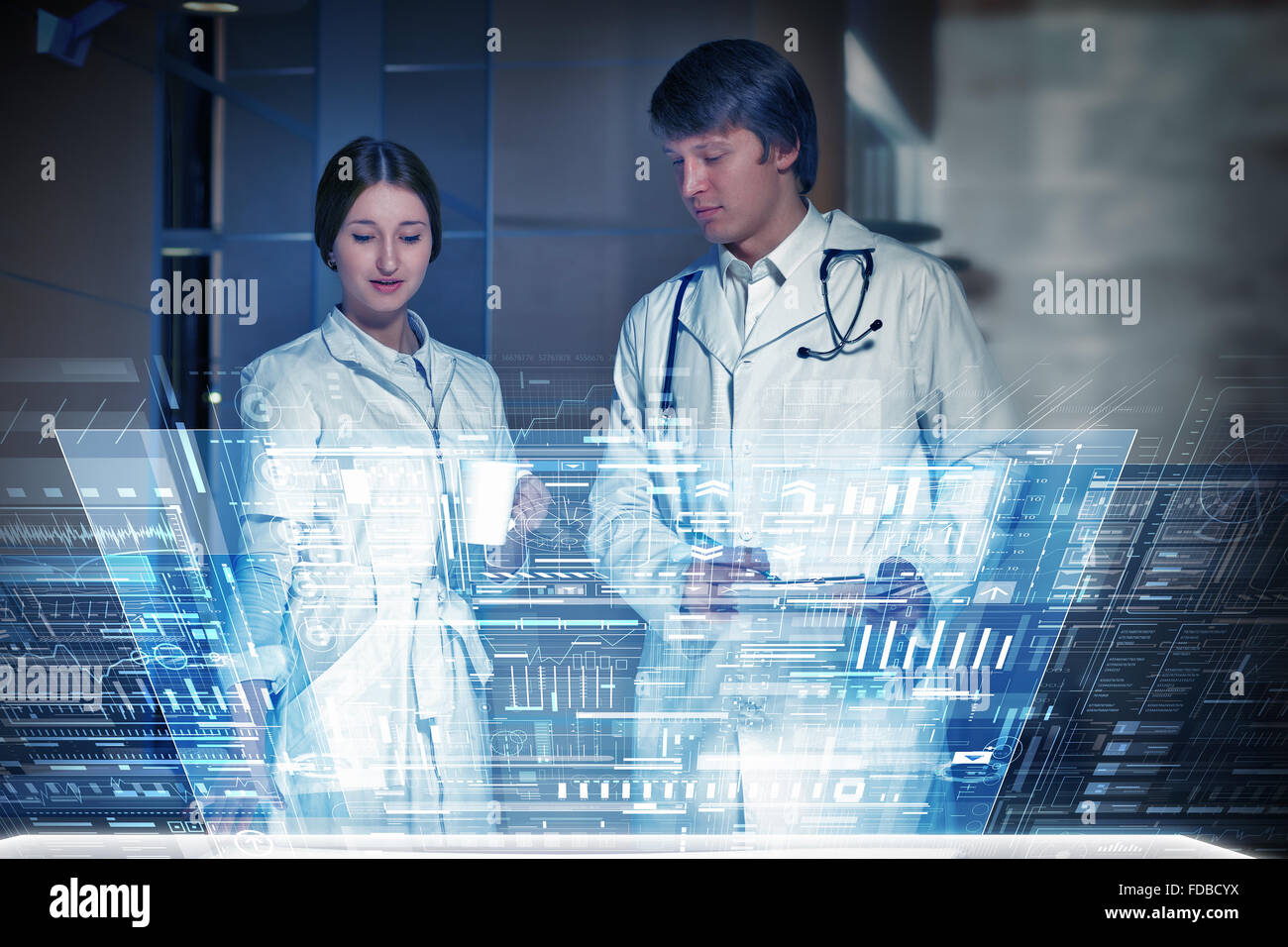 Medicine doctor working with modern computer interface Stock Photo - Alamy