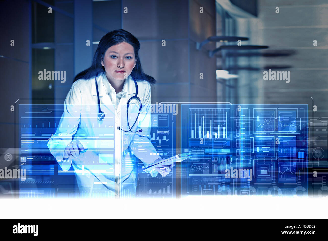 Medicine doctor working with modern computer interface Stock Photo - Alamy