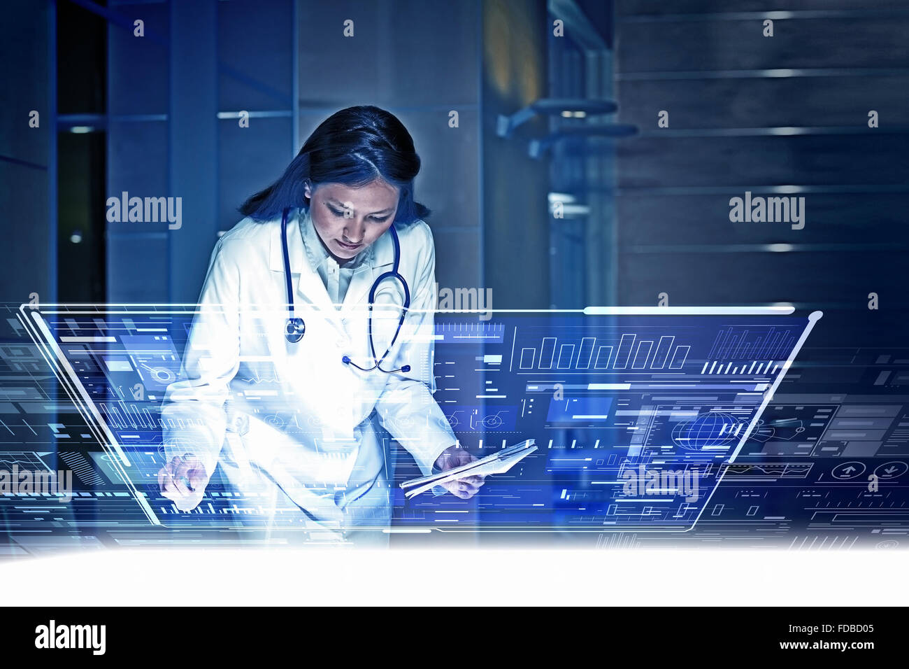 Medicine doctor working with modern computer interface Stock Photo - Alamy