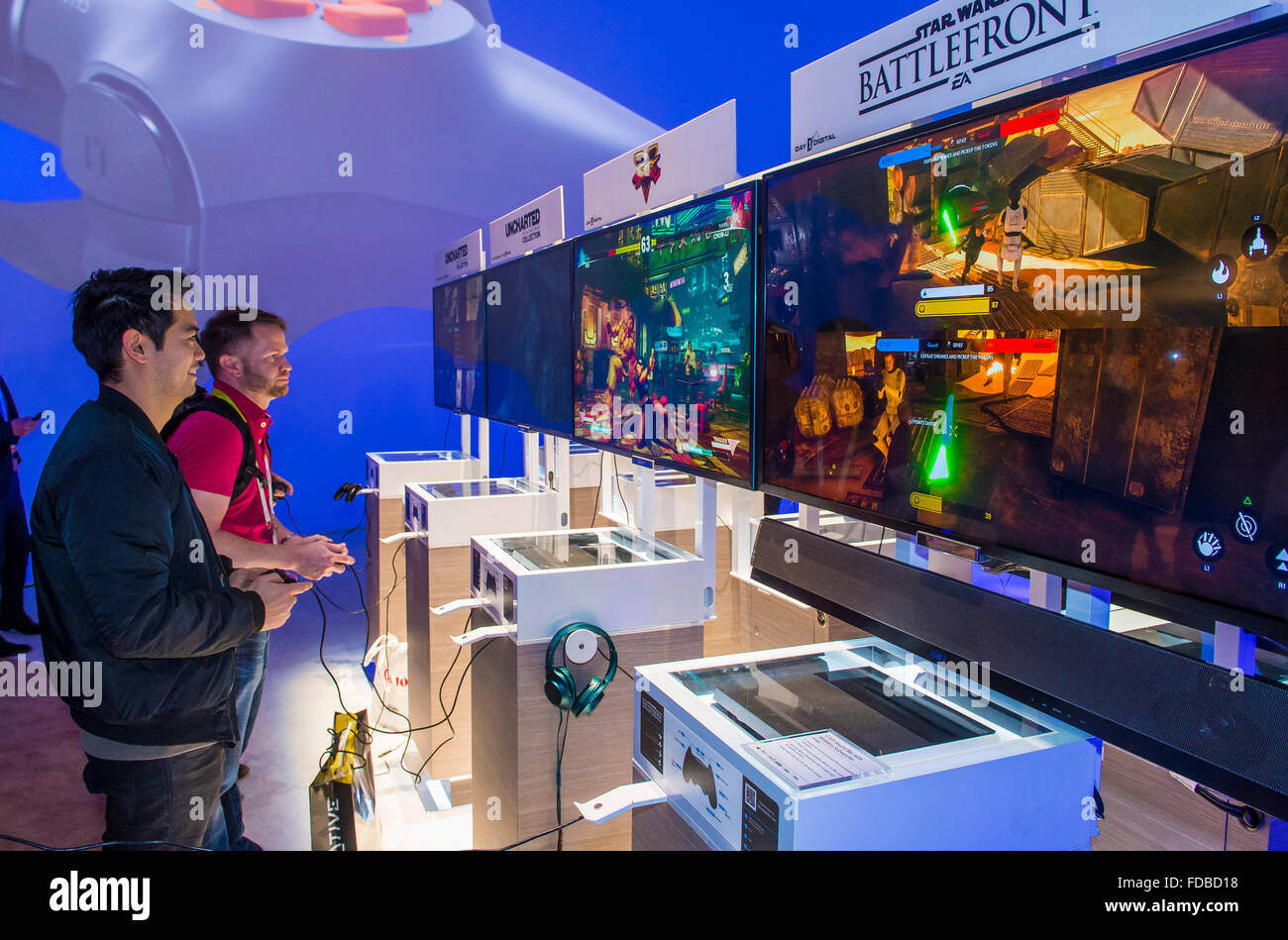 The Sony booth at the CES show in Las Vegas Stock Photo - Alamy