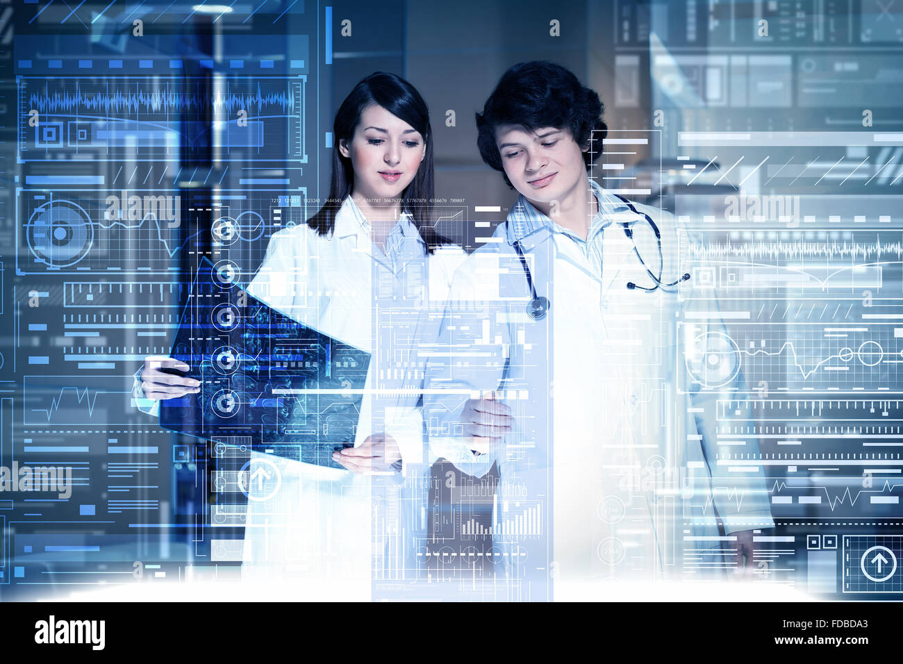 Medicine doctor working with modern computer interface Stock Photo - Alamy