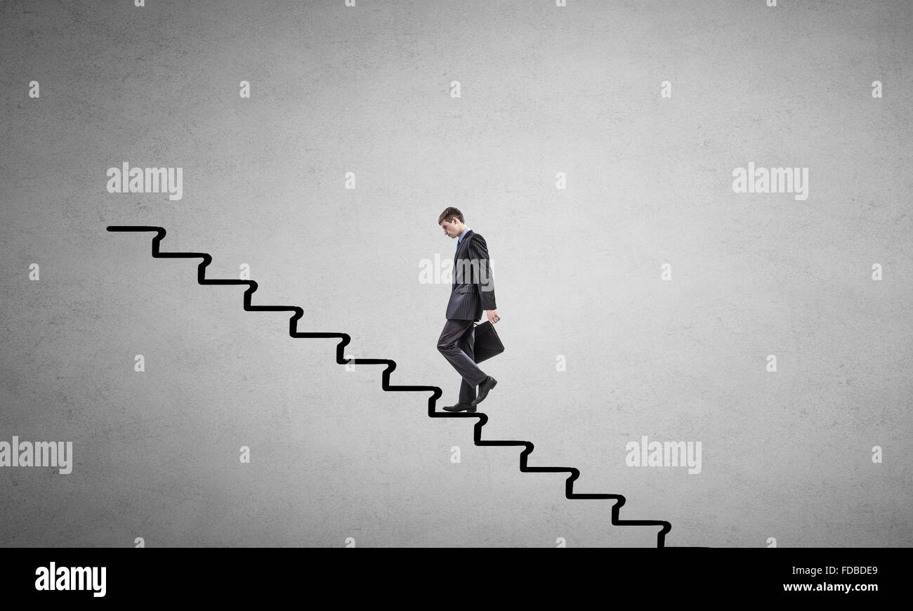 Bar graph man ladder ladder hi-res stock photography and images - Alamy