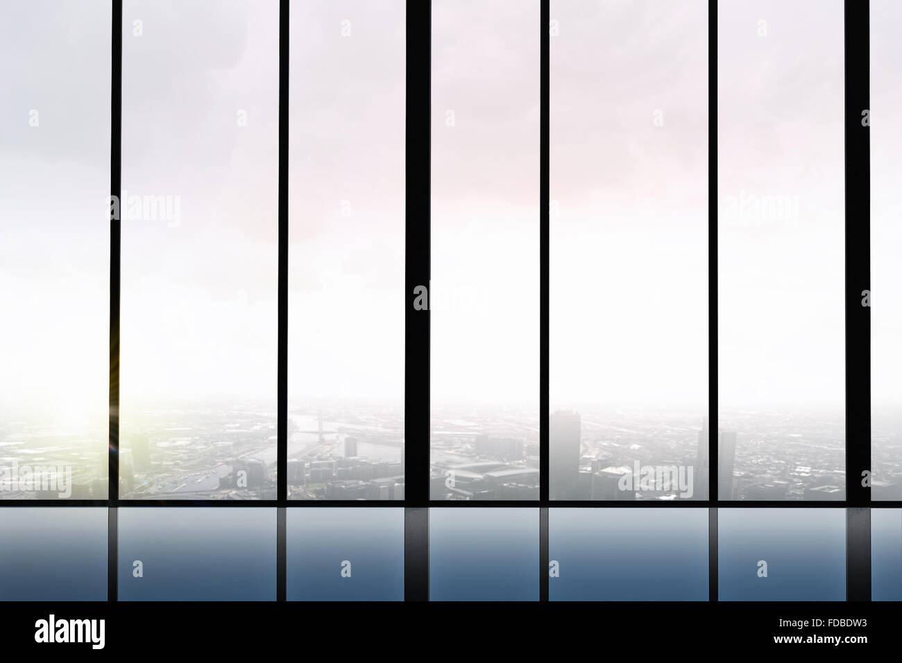 Panoramic modern city view from office window Stock Photo - Alamy