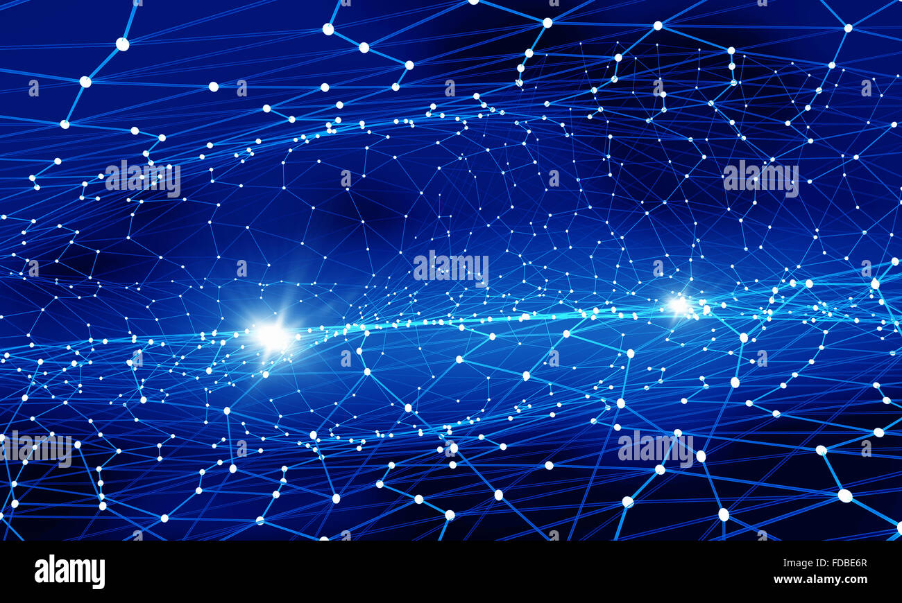 Blue virtual technology background with lines and grids Stock Photo - Alamy