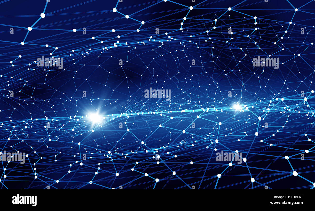 Blue virtual technology background with lines and grids Stock Photo - Alamy