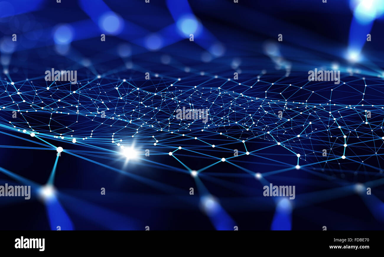 Blue virtual technology background with lines and grids Stock Photo - Alamy