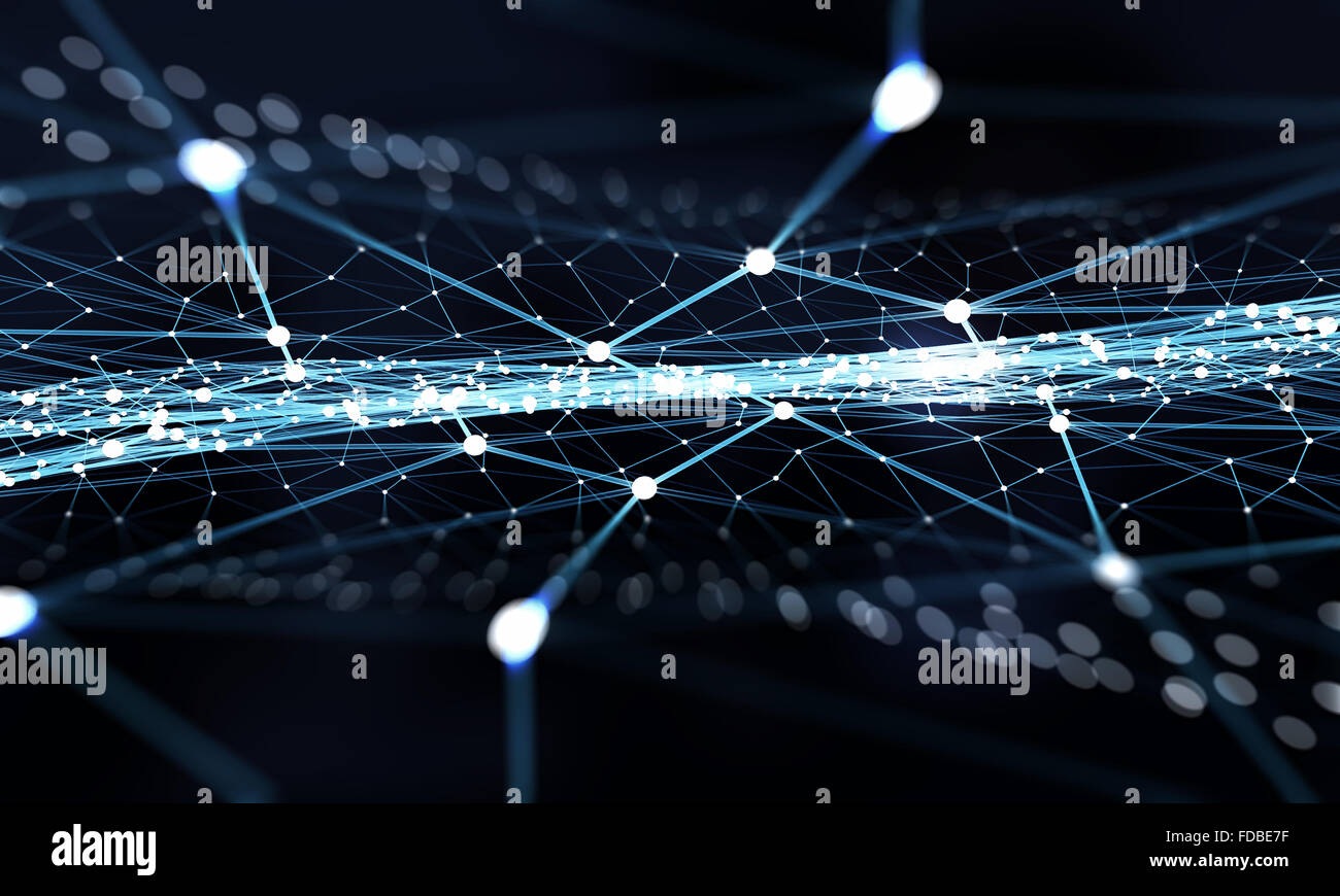 Blue virtual technology background with lines and grids Stock Photo - Alamy