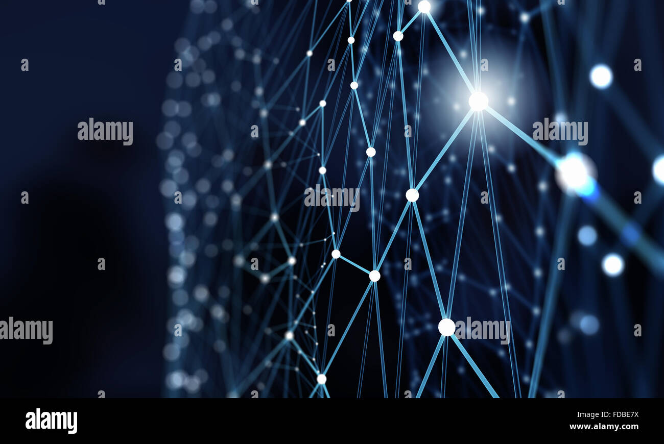 Blue virtual technology background with lines and grids Stock Photo - Alamy