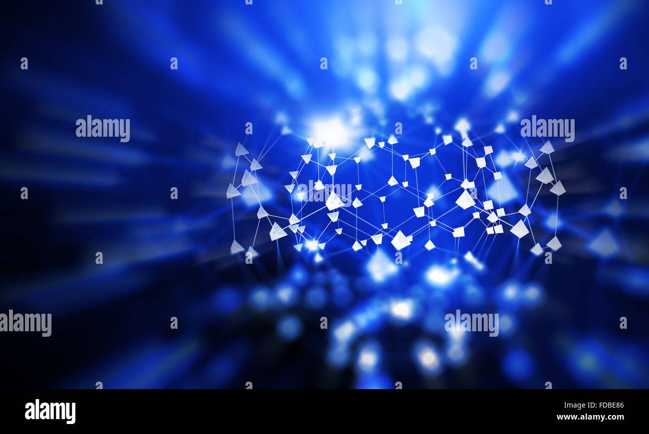 Blue virtual technology background with lines and grids Stock Photo - Alamy