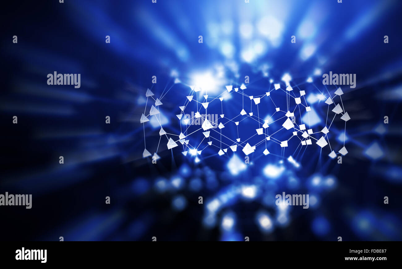 Blue virtual technology background with lines and grids Stock Photo - Alamy