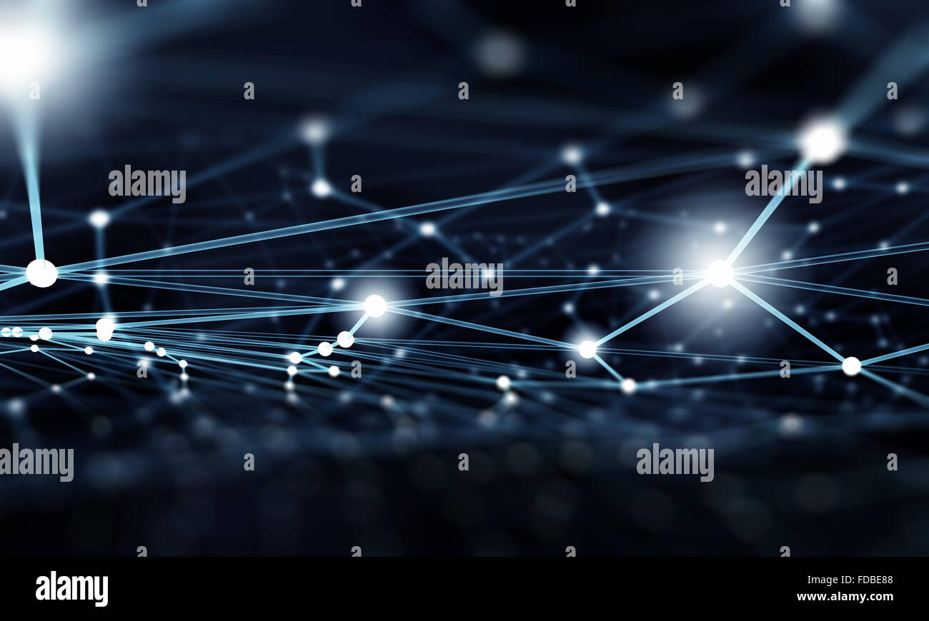 Blue virtual technology background with lines and grids Stock Photo - Alamy