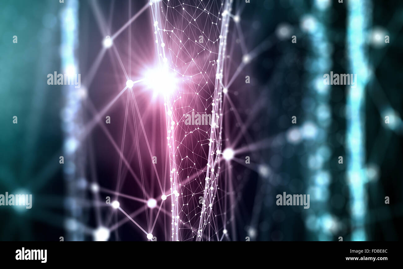 Blue virtual technology background with lines and grids Stock Photo - Alamy