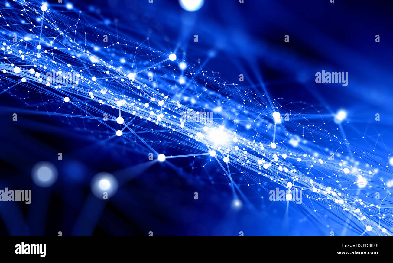 Blue virtual technology background with lines and grids Stock Photo - Alamy