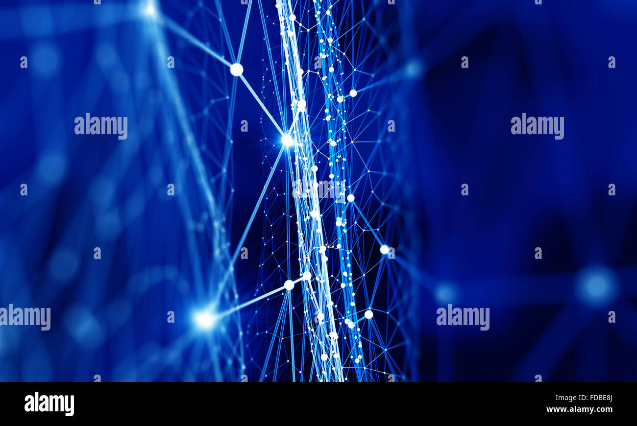 Blue virtual technology background with lines and grids Stock Photo - Alamy