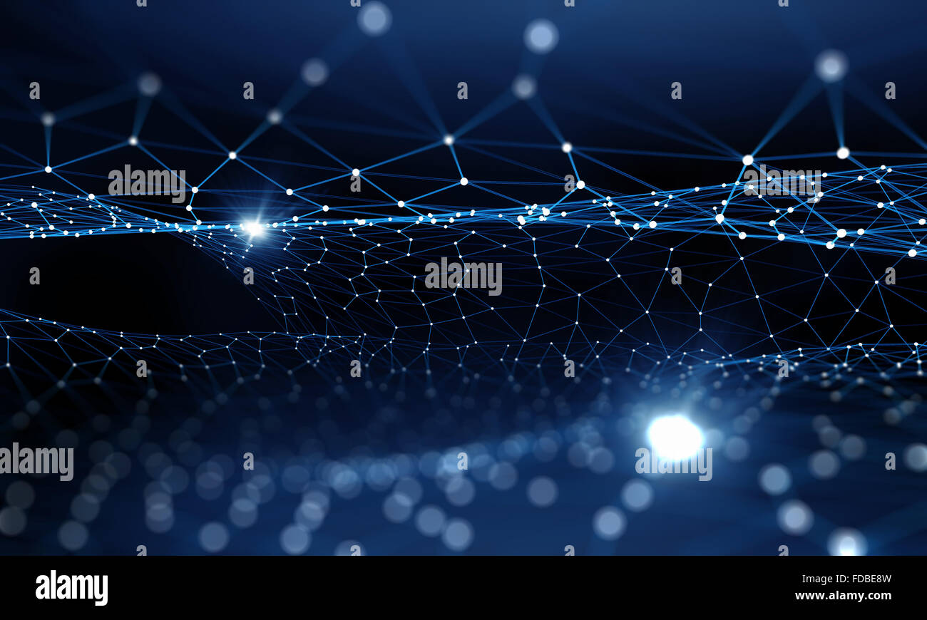 Blue virtual technology background with lines and grids Stock Photo - Alamy