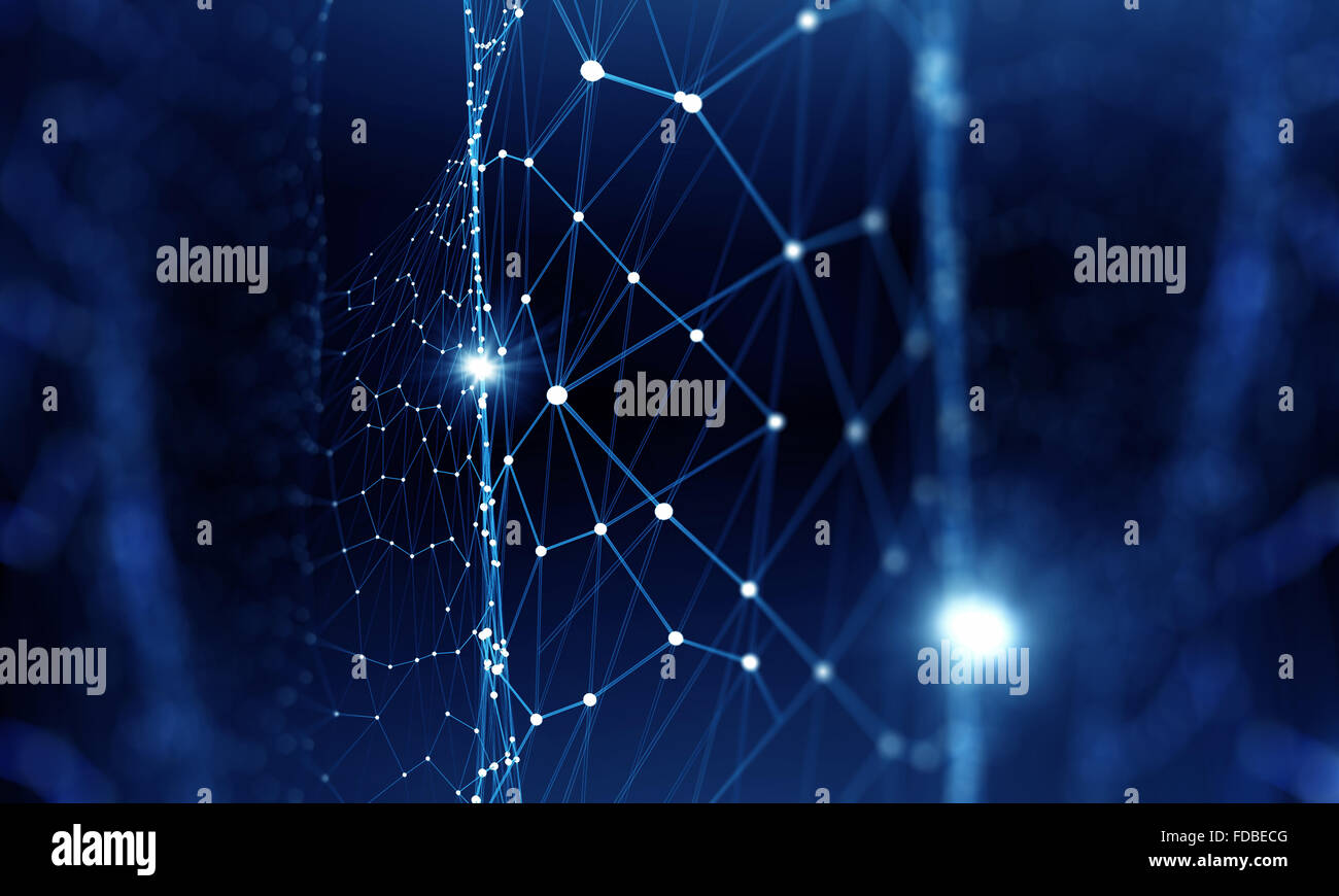 Blue virtual technology background with lines and grids Stock Photo - Alamy