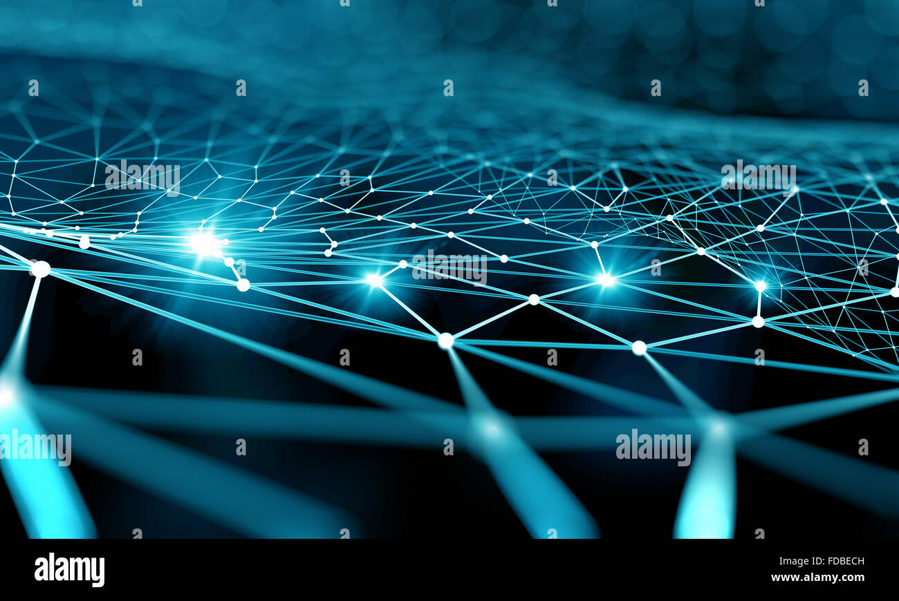 Blue virtual technology background with lines and grids Stock Photo - Alamy