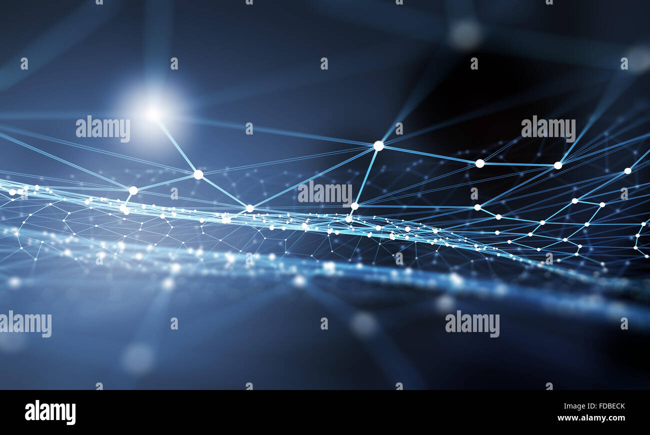 Blue virtual technology background with lines and grids Stock Photo - Alamy