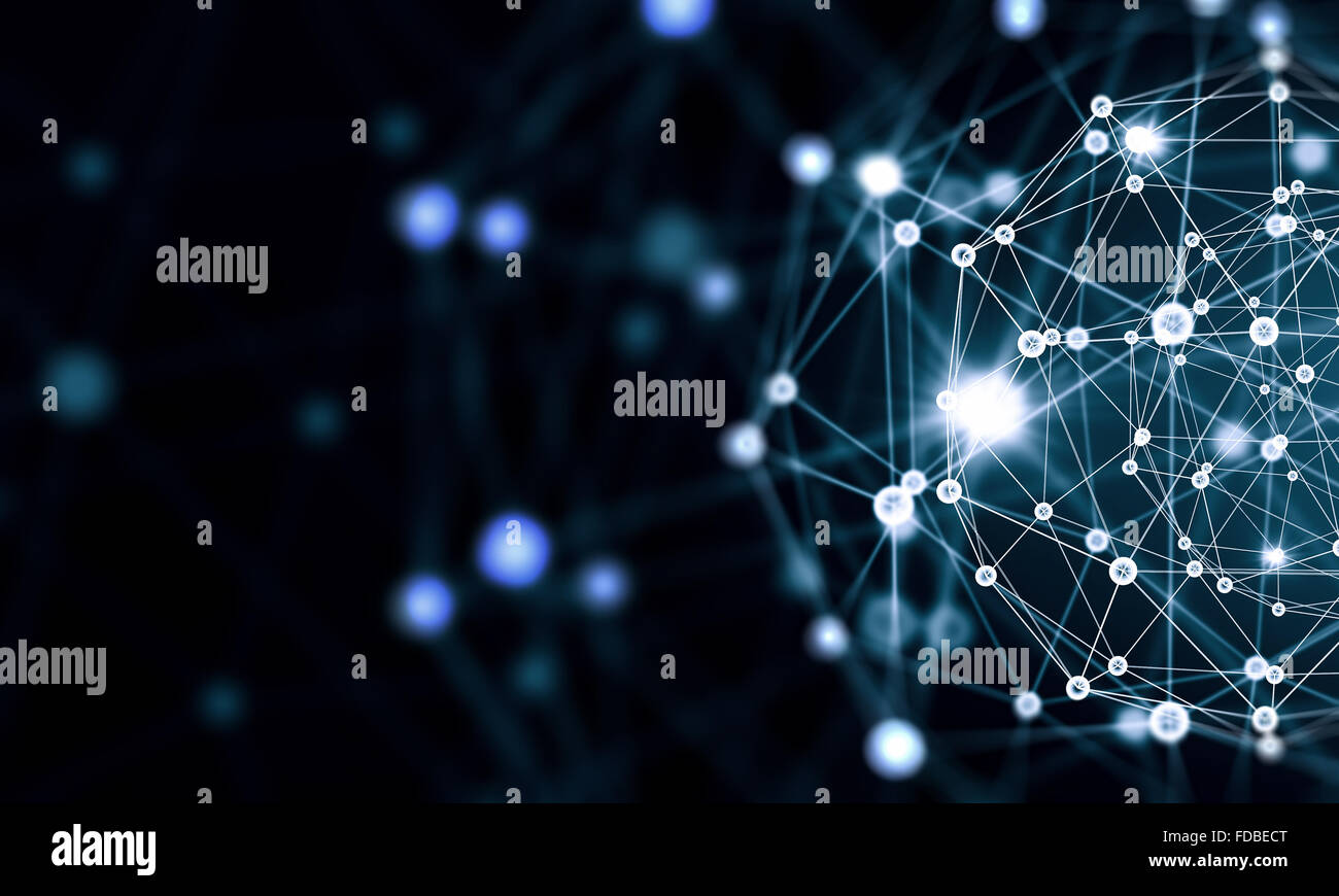 Blue virtual technology background with lines and grids Stock Photo - Alamy